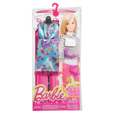 Игровой набор одежды Голубое платье с бантом Barbie (CFX92 / DHC61)