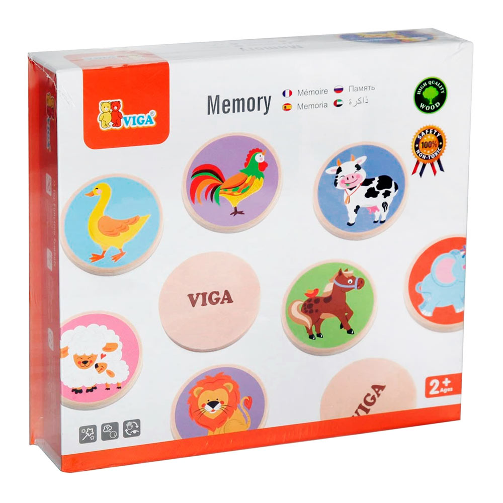 Настільна гра Viga Toys Memory-звірята 32 картки (51308)