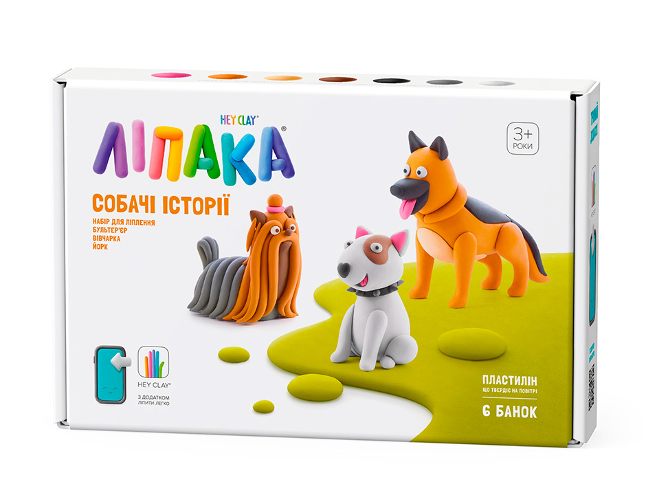 Набор пластилина Липака Собачьи истории: йорк, бультерьер, овчарка ...