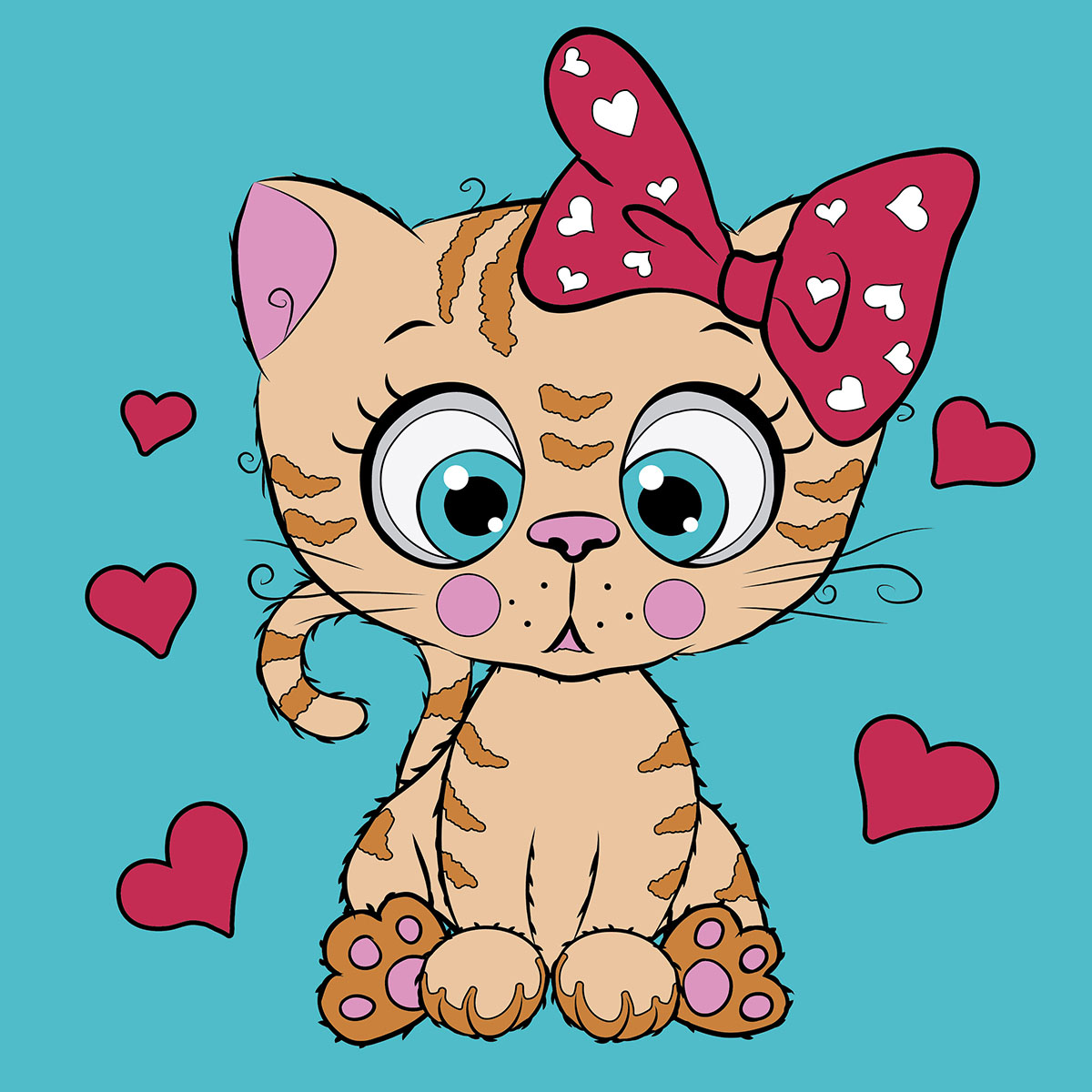 Картина по номерам Santi Рыжий котик 25 х 25 см (954600)