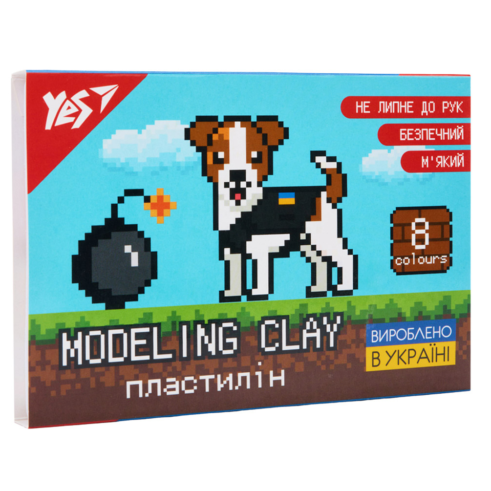 Пластилин Yes 8Bit UA 8 цветов (540644)