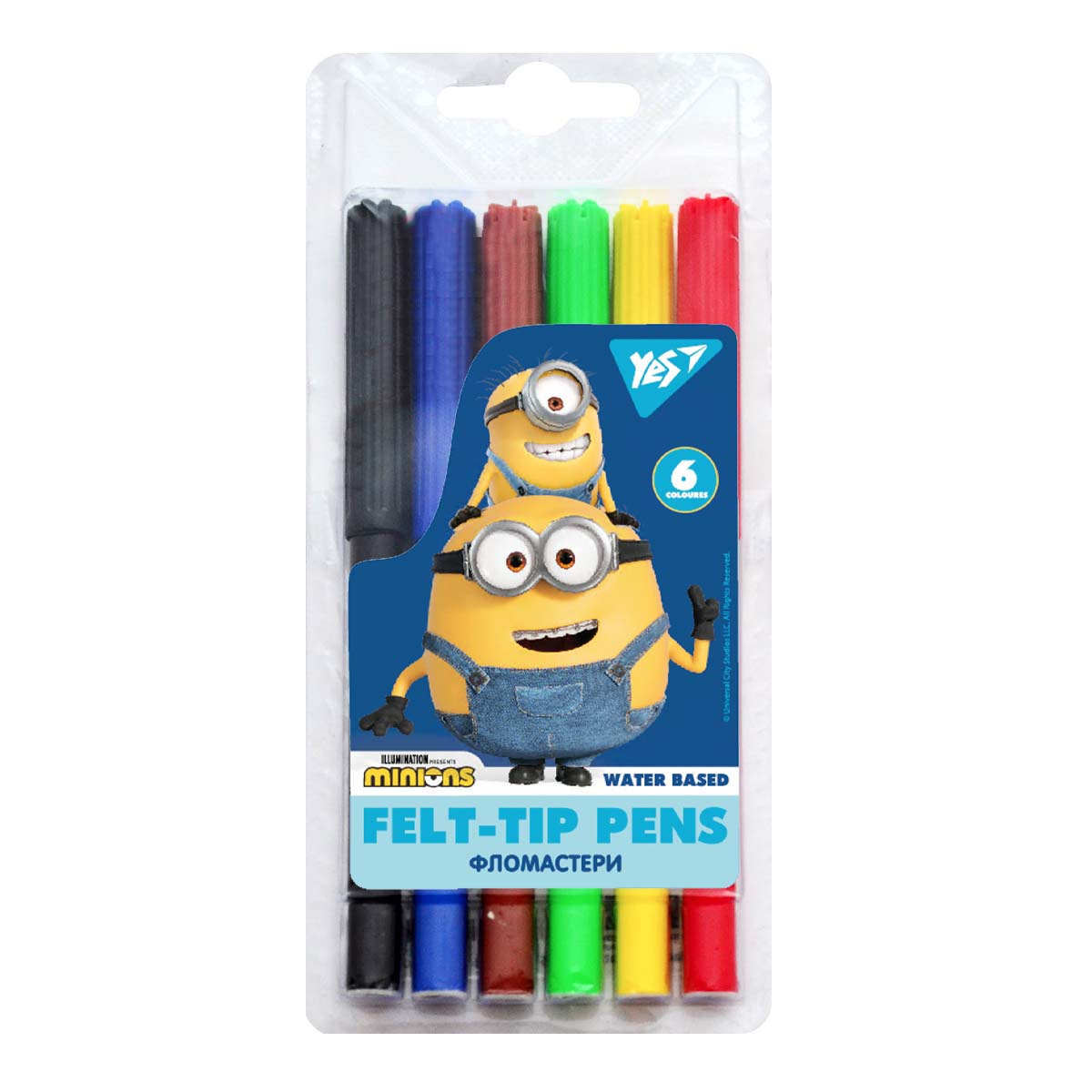 Фломастери Yes Minions 6 кольорів (650529)