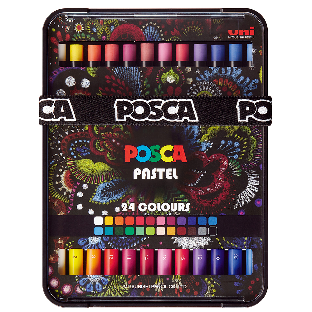 Пастель восковая UNI Posca Pastel 24 цвета (KPA-100/24C) купить в Киеве ...