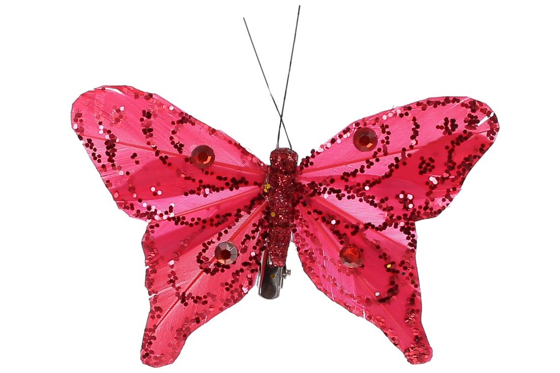Декоративний метелик на кліпсі BonaDi Червоний (117-888) купити в Києві, Україні за вигідною ...