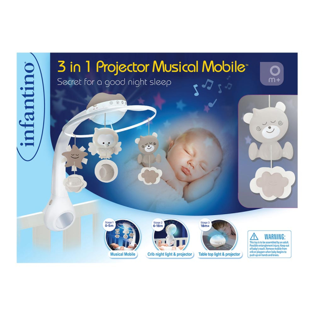 Музыкальный мобиль Infantino 3 в 1 с проектором серый (004915I) купить ...