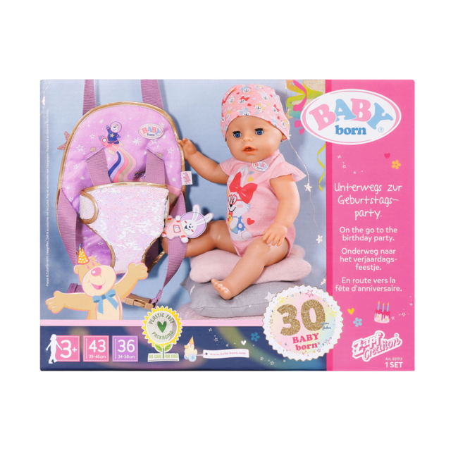 Рюкзак-кенгуру для ляльки Baby Born День Народження Прогулянка (831113 ...